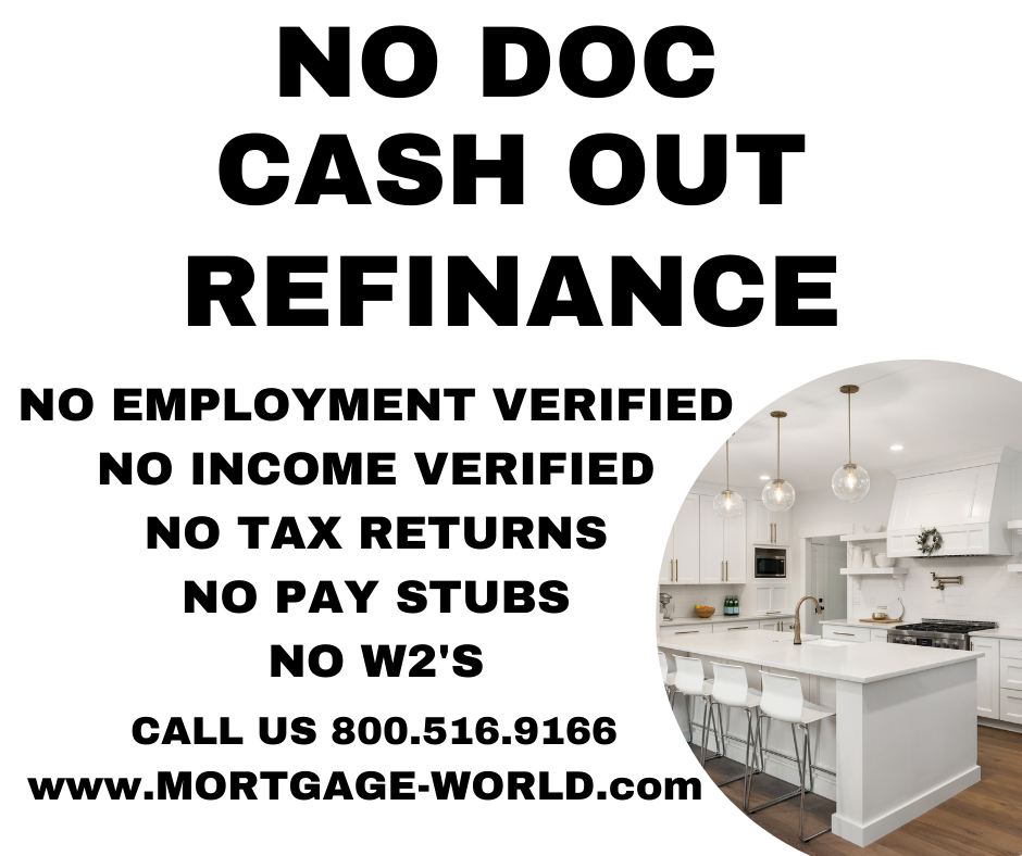 No Doc Cash Out Refinance Up To $3 Million